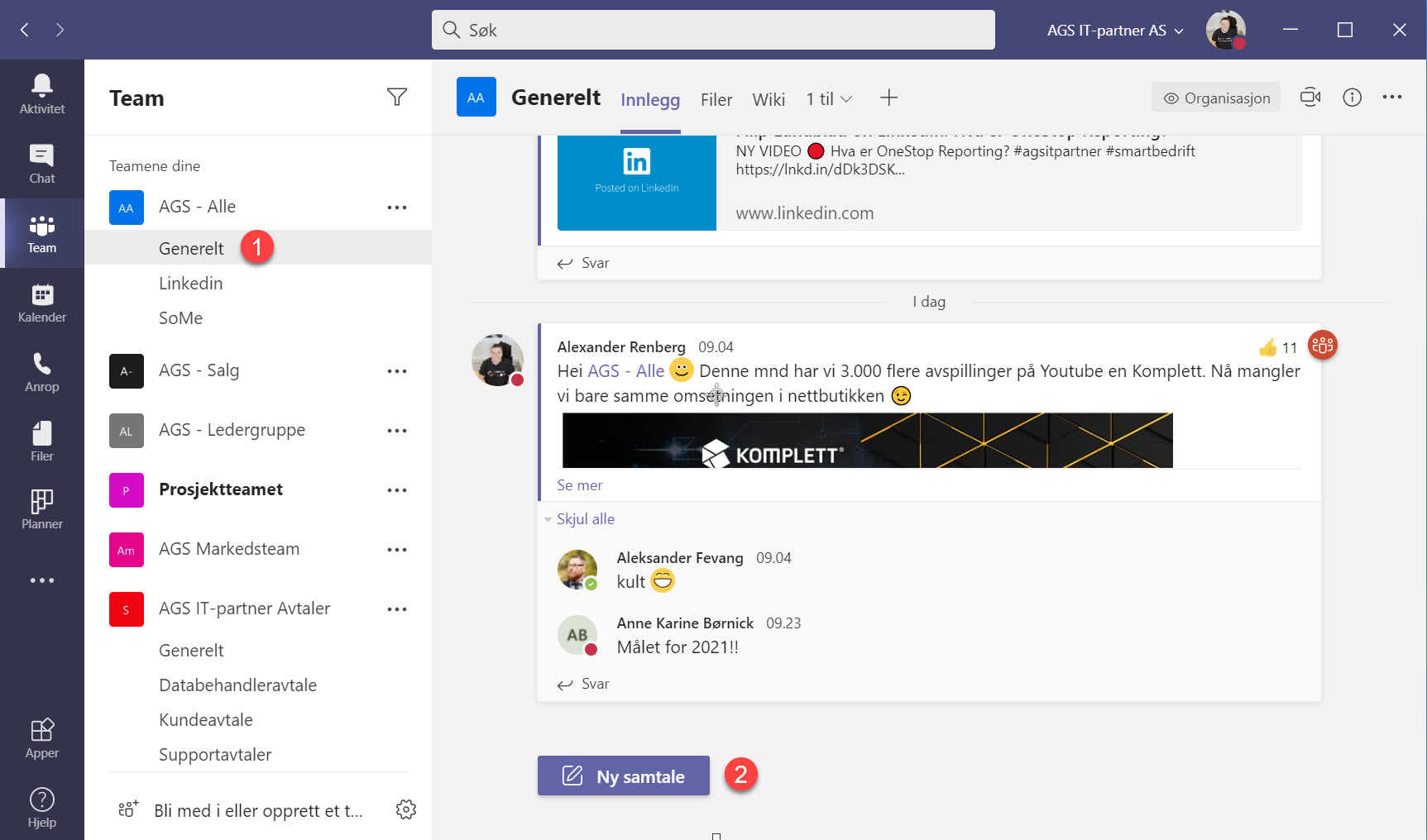 Hvordan lage en undersøkelse i Microsoft Teams kanal eller chat